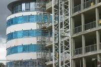 China 600mm x 600ft LLDPE Construction Window Protection Film with UV Resistance for 6 Months Outdoor Use for sale