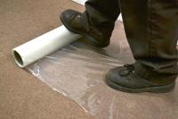 China 63 Micron 200' Sticky Back Self Adhesive Synthetic Carpeting Protection Film for sale