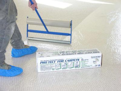 China 50-150 Microns Adhesive New House Decorating Paint Protection Film Rug Protectors for sale