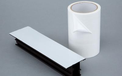 China Milk White Printing Window Extrusion Profile Protection Tape 2100mm Width 150μm Thickness with Custom Printing for sale