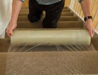 China Water Based Acrylic Glue Protective Carpet Film 36 Inch x 200 Foot Transparent Printed Floor Protection for sale