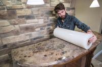 China 2 Mil Clear Marble Countertop Protection Film 600mm Width - 24