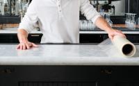 China 100 Micron 600mm Transparent Marble Countertop Protection Film with Temperature Resistance 70°C to -40°C for sale