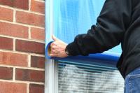 China 600mm*50m Temporary Glass Surface Protection Film Window Shields for sale