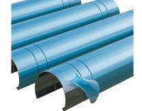 China 1100mm 35micron Sandwich Panel Protection Film for Lacquered Sheet Metal with 50-300g/25mm Adhesion Strength for sale