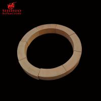 China High Alumina 48 Fireclay Brick Yellow Thin Round Curved Kiln Refractory Clay Fire Bricks for sale