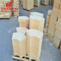 China High Alumina 48 Fireclay Brick Yellow Thin Round Curved Kiln Refractory Clay Fire Bricks for sale