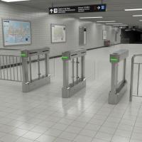 China High Speed Swing Barrier Gate Turnstile Anti Pinch Anti Tailgating Flap Barrier System for sale