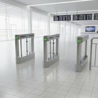 China Anti Tailgating Facial Recognition Gate , Stainless Steel Flap Barrier Gate Entrance for sale