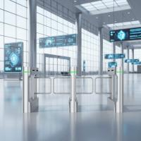 China 2 Way Flap Barrier Gate Access Control Speed Gate Turnstile Anti Pinch for sale