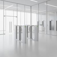 China Custom High End Pedestrian Access Control Gates Facial Recognition Waist High Turnstiles for sale