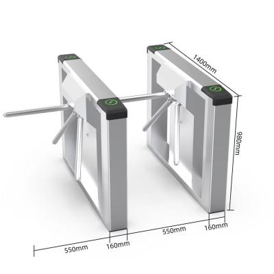 China SUS 201 Stainless Steel Tripod Rotating Turnstile Gate for Building Lobby Access for sale