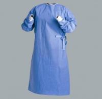 China Biodegradable Disposable Surgical Gowns Medical Apparel With 4 Waist Belts Blue Color for sale