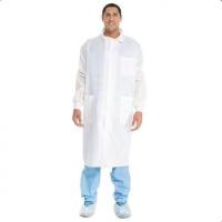 China Micropous Medical Disposable Lab Coats Press Studs Or Velcro Fastening Food Grade for sale
