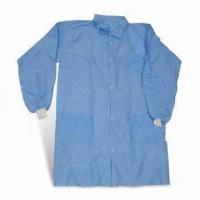 China ISO CE FDA Breathable Disposable Lab Coats Medical Scrubs Lightweight With Knitted Collar for sale