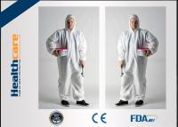 China Liquid Resistant Disposable Coveralls With Hood , Protective Coverall Suit Nonwoven for sale