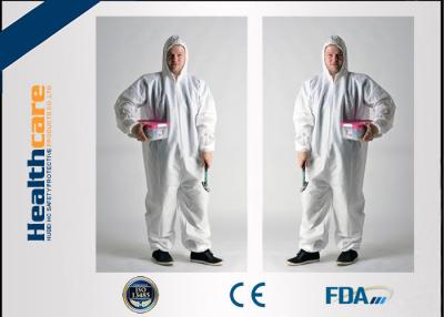 China Liquid Resistant Disposable Coveralls With Hood , Protective Coverall Suit Nonwoven for sale