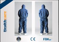 China CE Approved Disposable Protective Coveralls Nonwoven Suits White / Yellow / Blue Color for sale