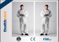 China Hooded Disposable Boiler Suits Waterproof Overalls Non Woven 15gram -60gram for sale