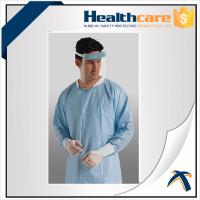China Antibacterial Disposable Protective Gowns / CPE Isolation Gown With Thumb Up for sale