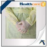 China Yellow Disposable Isolation Gowns One Time Use Knitted Cuff Barrier Gowns Against Liquid for sale