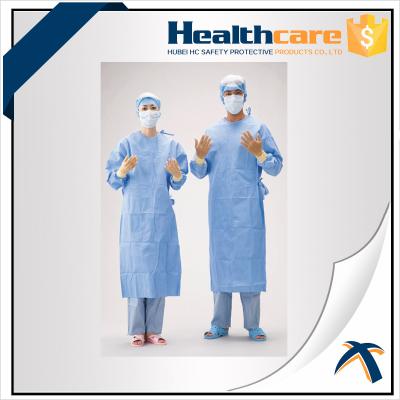 China CPE PE Disposable Isolation Gowns Ties On Neck And Waist for sale