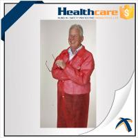 China Nonwoven Disposable Lab Coats Protective Medical Clothing with Collar and Zip for sale