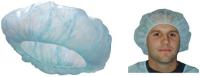 China Soft Nonwoven Disposable Head Cap Colored Bouffant Caps With Round Elastic for sale