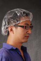 China Colorful Disposable Head Cap Transparent Customized PE Cap With Elastic CE ISO FDA for sale