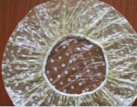 China PE Clear Disposable Shower Caps , Disposable Plastic Hair Caps For Hotel / Cooking for sale