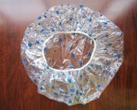 China PE Clear Disposable Shower Caps , Disposable Plastic Hair Caps For Hotel / Cooking for sale