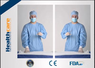 China SMS Sterile Disposable Surgical Gowns , PP PE Spunlace Disposable Operating Gowns  for sale