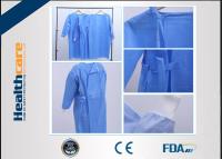 China Reinforced Disposable Surgical Gowns 120x140 High Risk Sterile SMS Gown With Knitted Cuff for sale