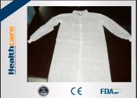 China Lightweight Disposable Lab Coat Non-woven White Coat With Two Pockets CE ISO Approval for sale