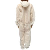 China Long Sleeve Disposable Full Body Protection Suit White Color Non Woven Coverall S-3XL for sale