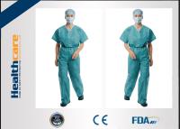 China Non Toxic V Neck Disposable Patient Gowns With Tie Waist Blue / Green / White Color for sale