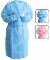 China Sterile Disposable Protective Gowns Nonwoven Gowns With Knitted Cuff Medical Blue for sale