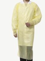 China Smooth Disposable Isolation Gowns Blue 46G CPE Gown With Thumb Hooks For Hospital for sale