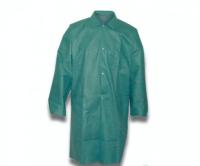 China SMS Disposable Lab Coats Dark Blue With Knitted Collar And Knitted Cuff Anti - Static for sale