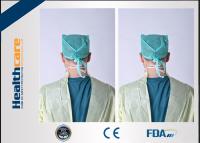 China Green Disposable Head Cap Scrub Hats 30Gsm With Tie-on Hand Made/Machine Made CE ISO FDA for sale