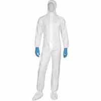 China 2020-nCov new Coronavirus 25G PP White Disposable Coveralls With Hood And Shoe Cover for sale