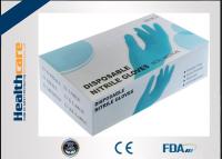 China Grade A Blue Nitrile Medical Grade Exam Disposable Gloves One Time Powder Free for sale