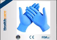 China 9 Mil 6 Mil Blue Nitrile Exam Disposable Protective Gloves Examination Powder Free for sale
