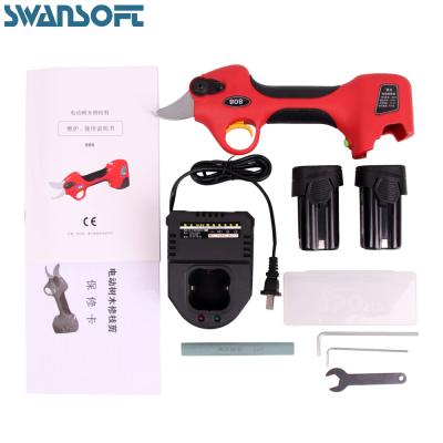 China Swansoft 2.5CM Battery Orchard Pruner cordless electric pruning shears working time 8 hours Garden scissor for sale