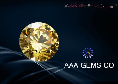 China Round Shape Yellow 4 MM Moissanite Diamonds For Ring , Nacklace for sale