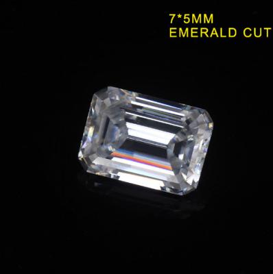 China Emeralde Cut Diamond Moissanite DEF Super White 5*7mm Loose Moissanite Stones for sale