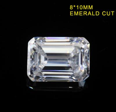 China 3.55CT Emerald Cut Fancy Cut Loose Moissanite DEF Color Super White VVS1 10x8MM for sale