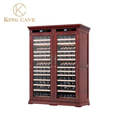 China American Oak Shell Large Wooden Wine Refrigerator With Digital Control Panel LCD Control System for sale