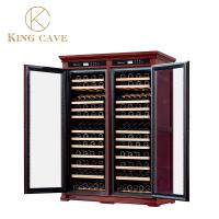 China Digital Control Panel Dual Zone Wood Wine Cooler For Villas Hotels for sale