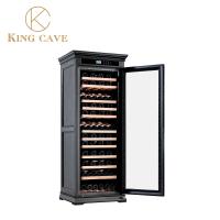 China Moisture Proof Black Wooden Wine Cooler Cabinet Custom Made for sale